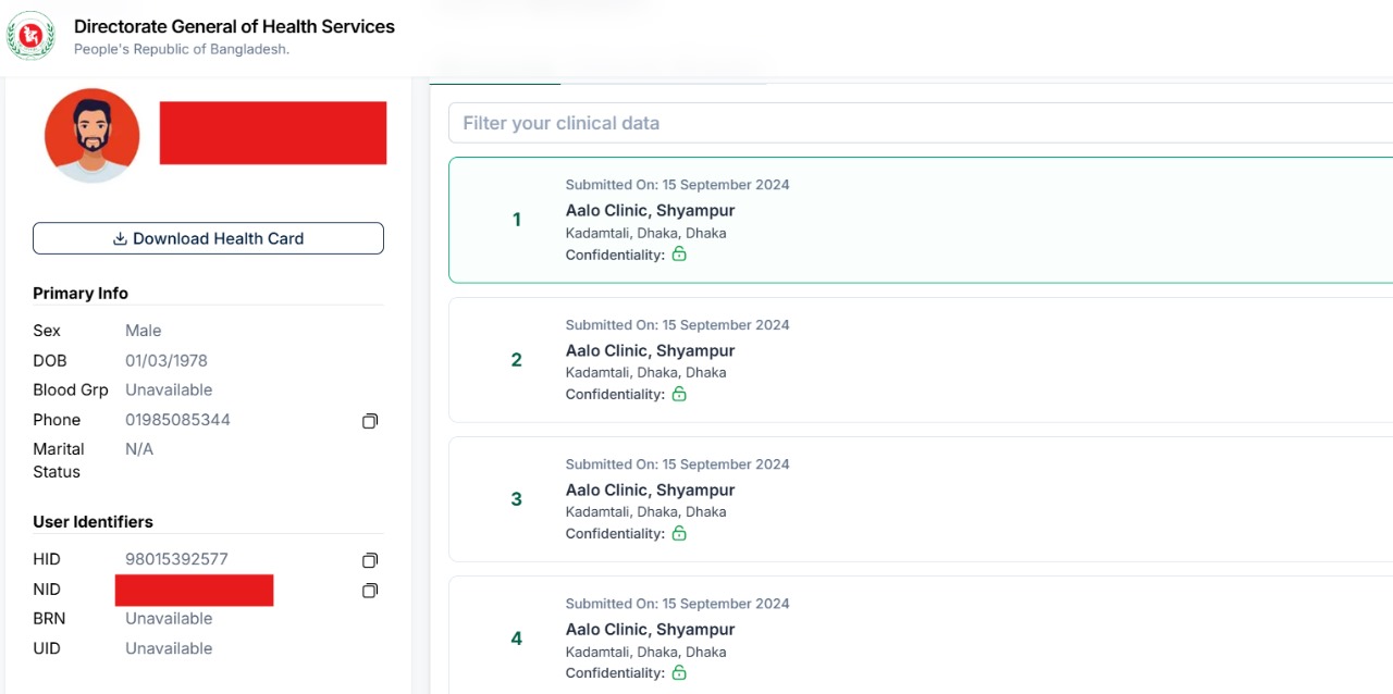 Personal Health Profile (EHR) – Shared Health Record (EN)